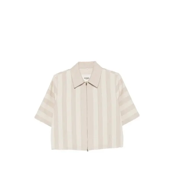 Fendi Cropped Striped Jacket