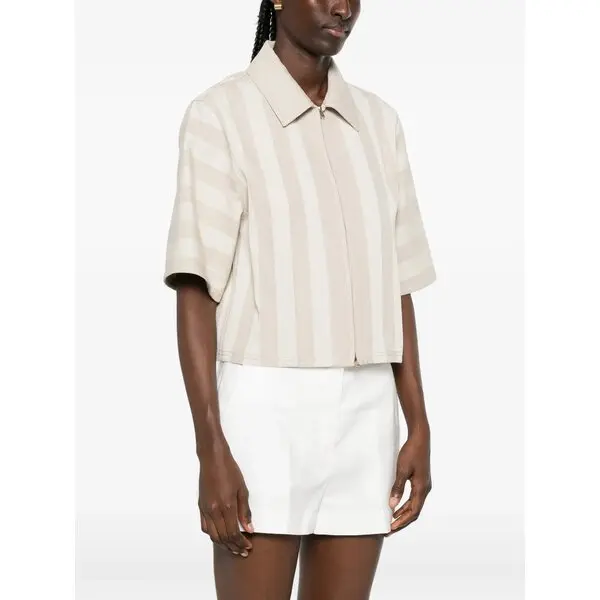 Fendi Cropped Striped Jacket