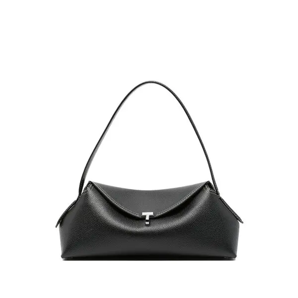 TOTEME Leather Top Handle Bag With T-lock Fastening - Black