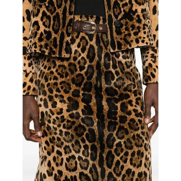 Max Mara Leopard Print A-line Skirt