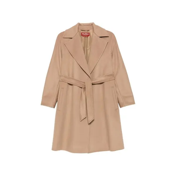 Max Mara Single Breasted Coat With Detachable Belt - Cream