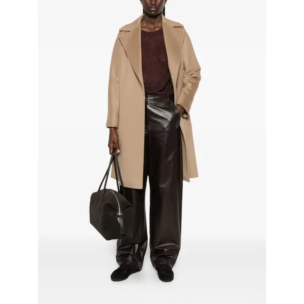 Max Mara Single Breasted Coat With Detachable Belt - Cream