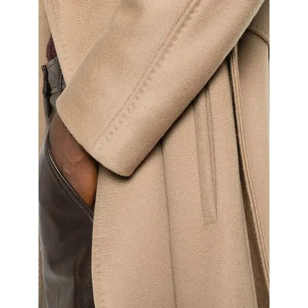 Max Mara Single Breasted Coat With Detachable Belt - Cream