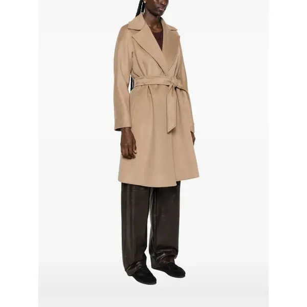 Max Mara Single Breasted Coat With Detachable Belt - Cream