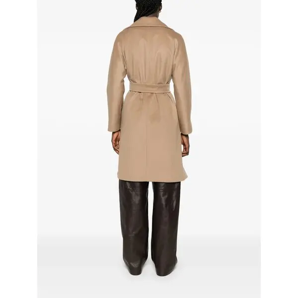 Max Mara Single Breasted Coat With Detachable Belt - Cream
