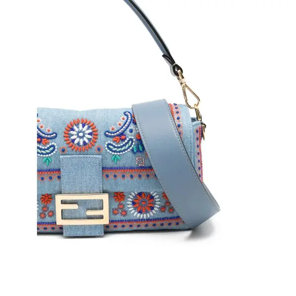Fendi Light Embroidered Shoulder Bag