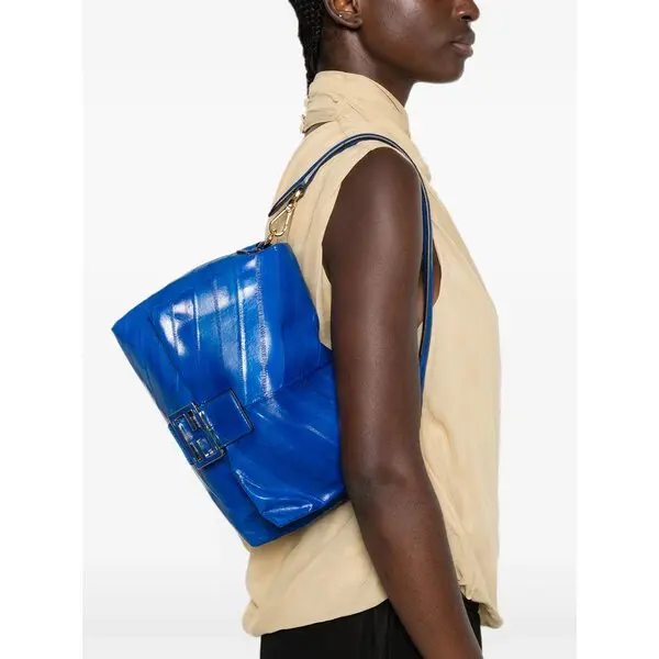 Fendi Light Embroidered Shoulder Bag - Blue