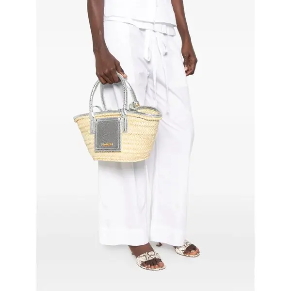Jacquemus Woven Raffia Tote Bag With Leather Trim
