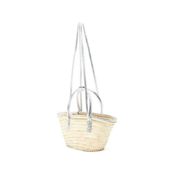 Jacquemus Woven Raffia Tote Bag With Leather Trim