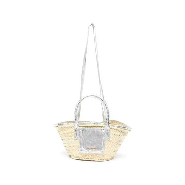 Jacquemus Woven Raffia Tote Bag With Leather Trim - Cream