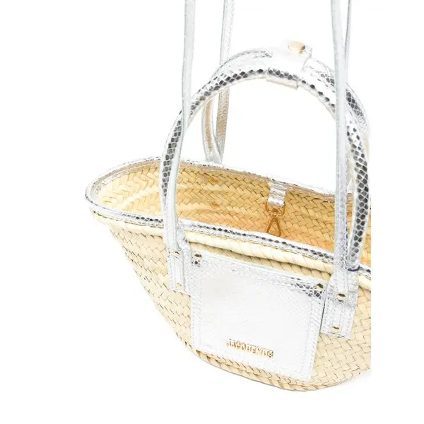 Jacquemus Woven Raffia Tote Bag With Leather Trim
