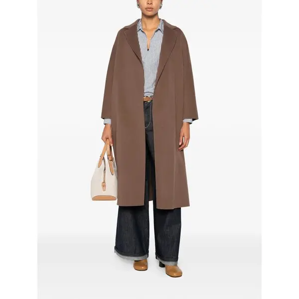 Max Mara Single-breasted Belted Coat - Brown