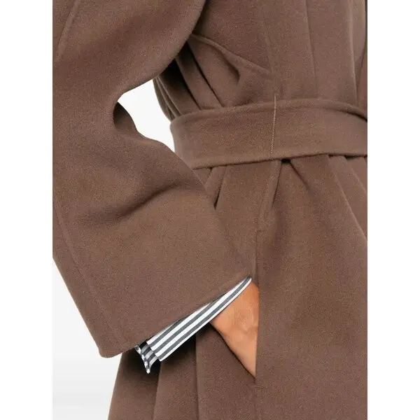 Max Mara Single-breasted Belted Coat - Brown