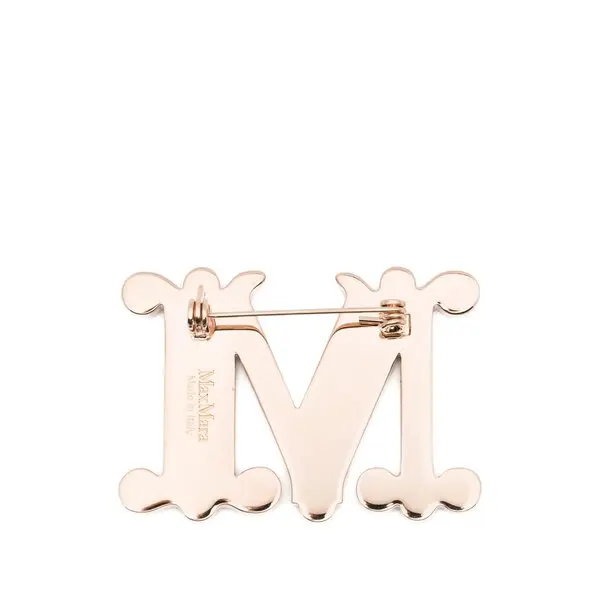 Max Mara Crystal Embellished M Brooch