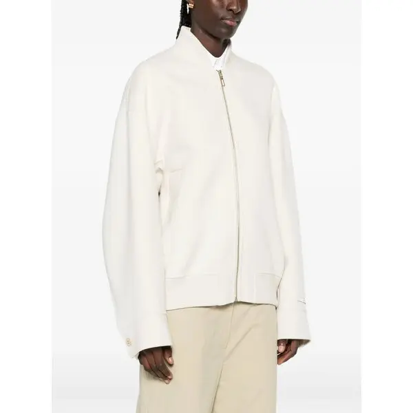 Sportmax White Virgin Wool Bomber Jacket