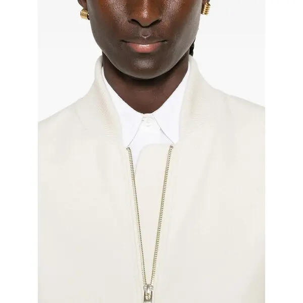 Sportmax White Virgin Wool Bomber Jacket