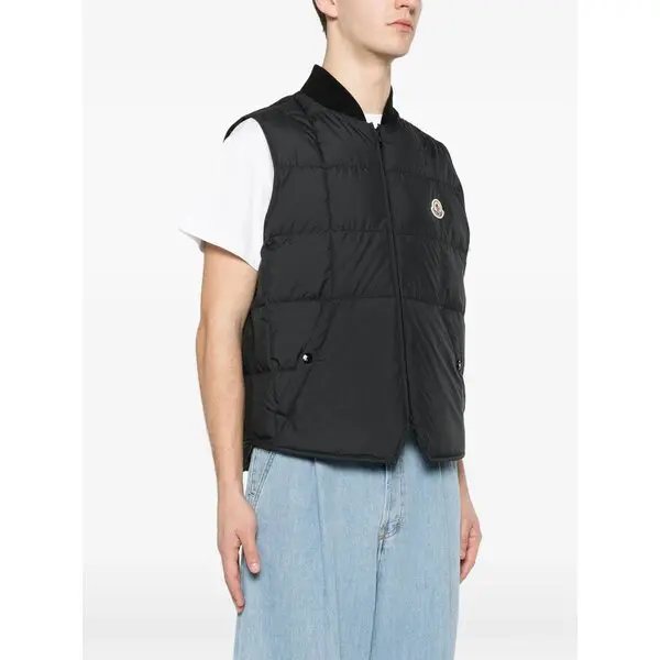 Moncler Padded Zip-up Gilet With Logo Patch