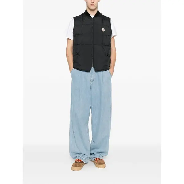 Moncler Padded Zip-up Gilet With Logo Patch