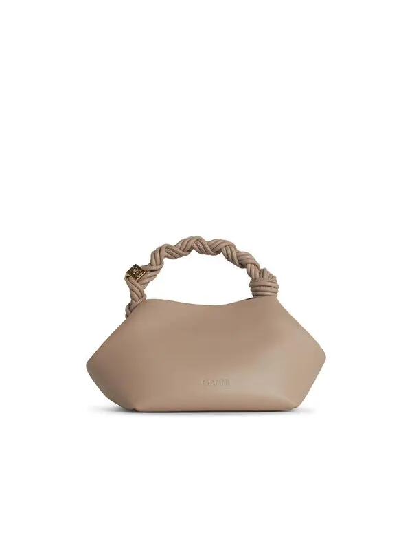 GANNI Braided Top Handle Bag - Cream