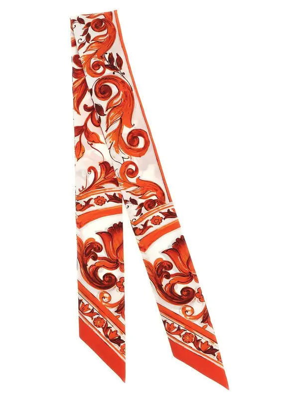 Dolce & Gabbana Maiolica Print Silk Twill Bandeau