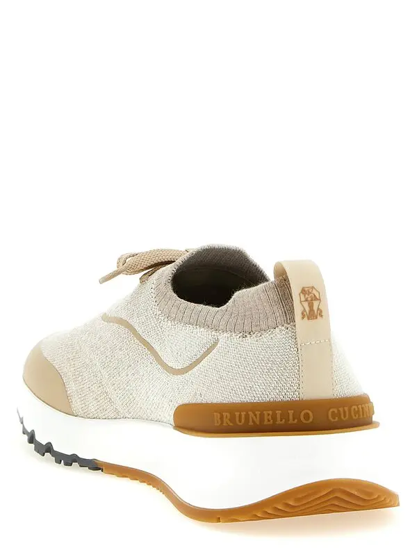 Brunello Cucinelli Techno Cotton Knit Runners Sneakers