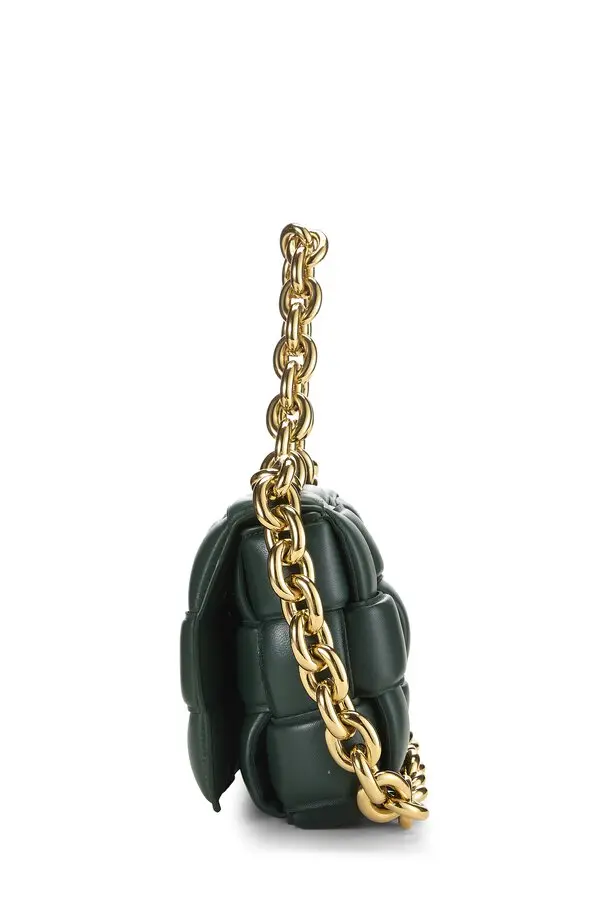 Bottega Veneta Maxi Intrecciato Padded Chain Cassette Shoulder Bag - Green