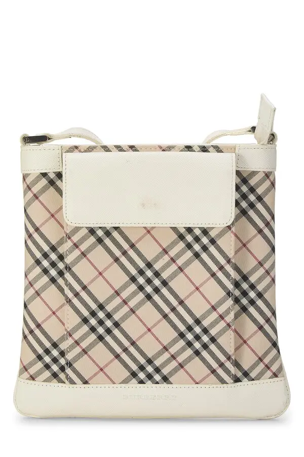 Burberry House Check Nylon Vertical Messenger Bag - Beige