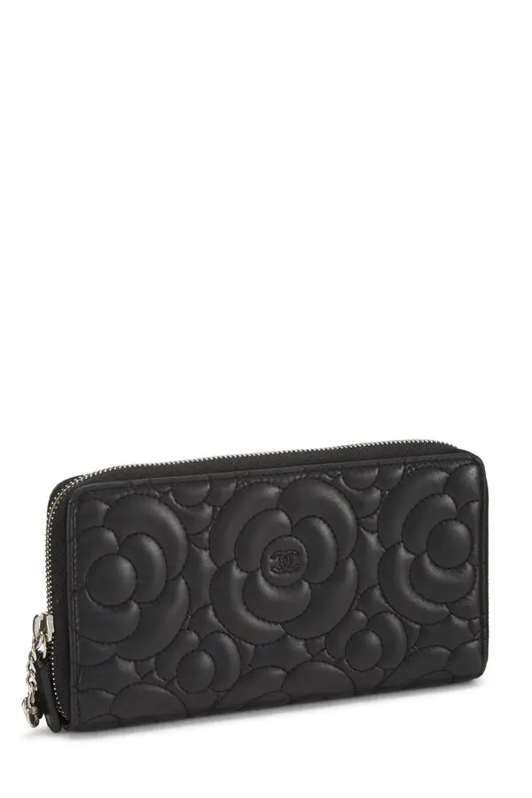 Chanel Embossed Camellia Wallet