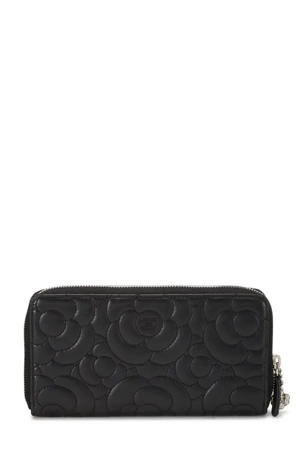 Chanel Embossed Camellia Wallet