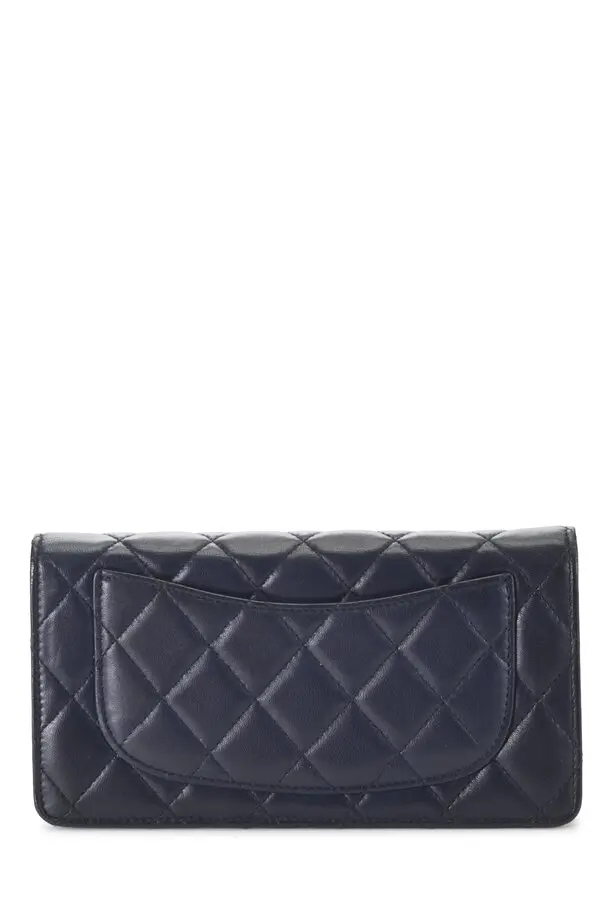 Chanel Quilted Lambskin Classic Long Yen Wallet - Blue
