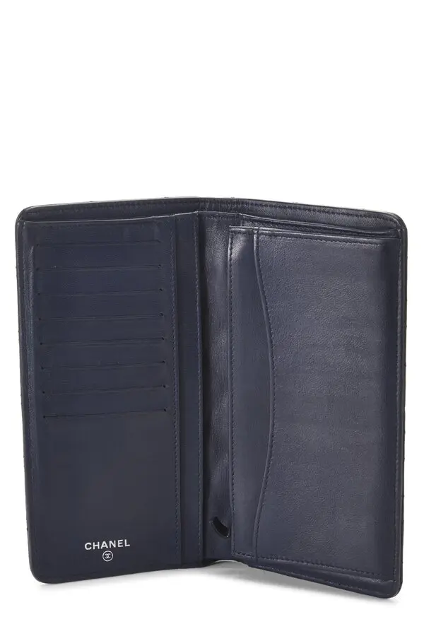 Chanel Quilted Lambskin Classic Long Yen Wallet - Blue