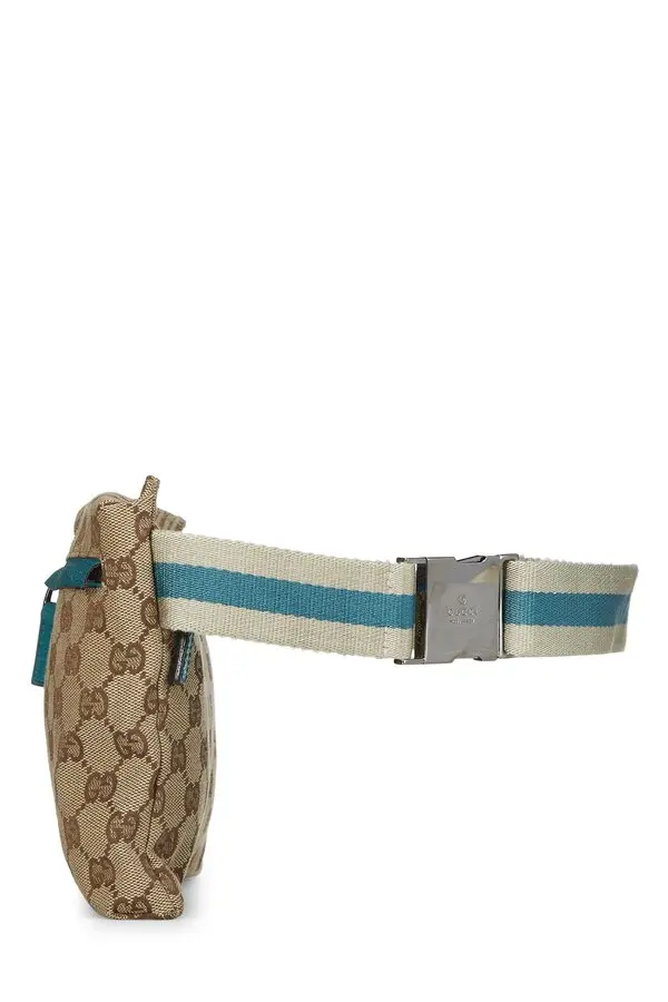 Gucci Original Gg Monogram Double Pocket Waist Pouch - Blue