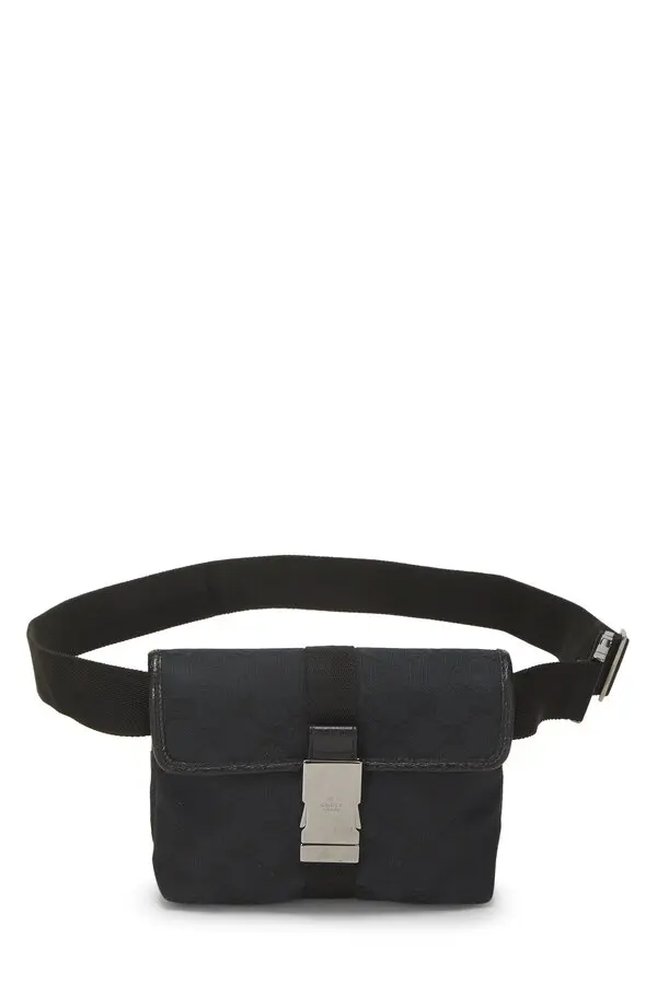 Gucci Gg Buckle Flap Belt Bag - Black