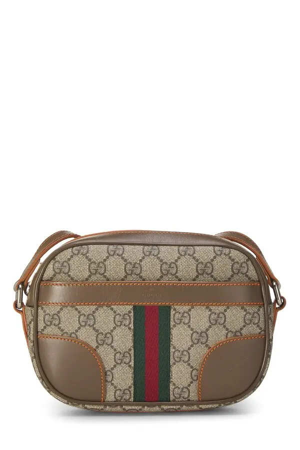 Gucci Gg Supreme Monogram Canvas Crossbody Bag - Beige