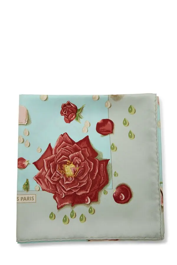 Hermès Multicolor 'la Rosee' Silk Scarf 90