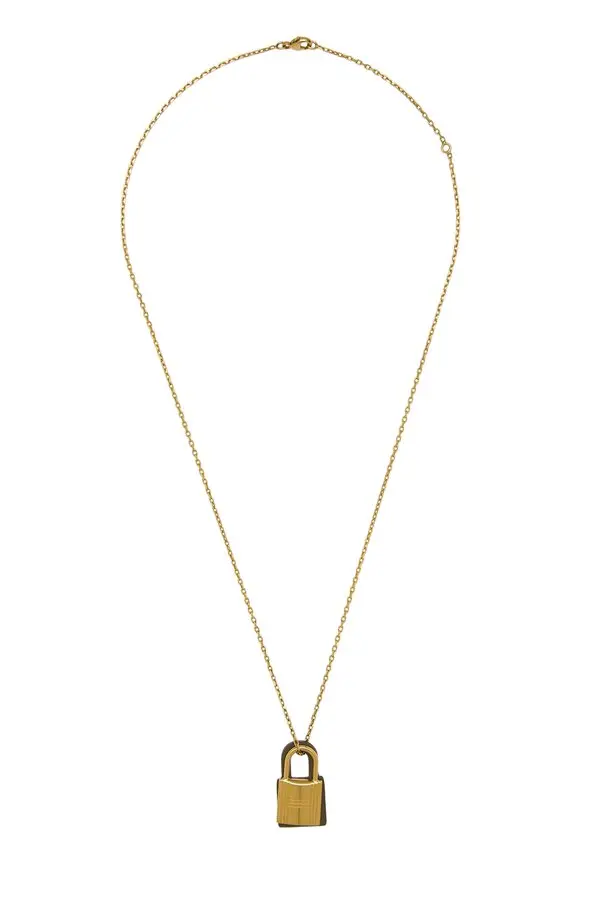 Hermès Etoupe & Gold O'kelly Necklace - Grey
