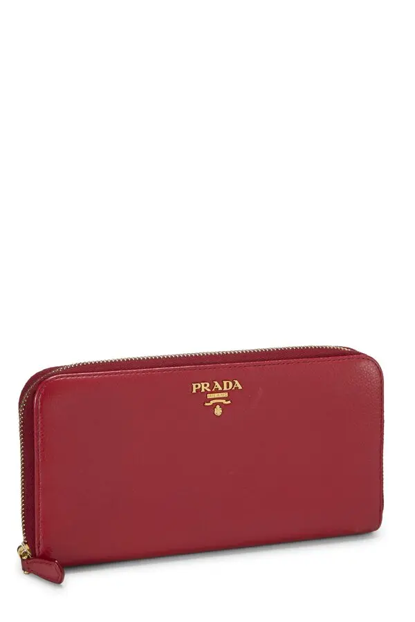 Prada Vitello Daino Zip Around Wallet