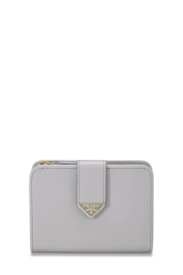 Prada Compact Zip Wallet - Grey