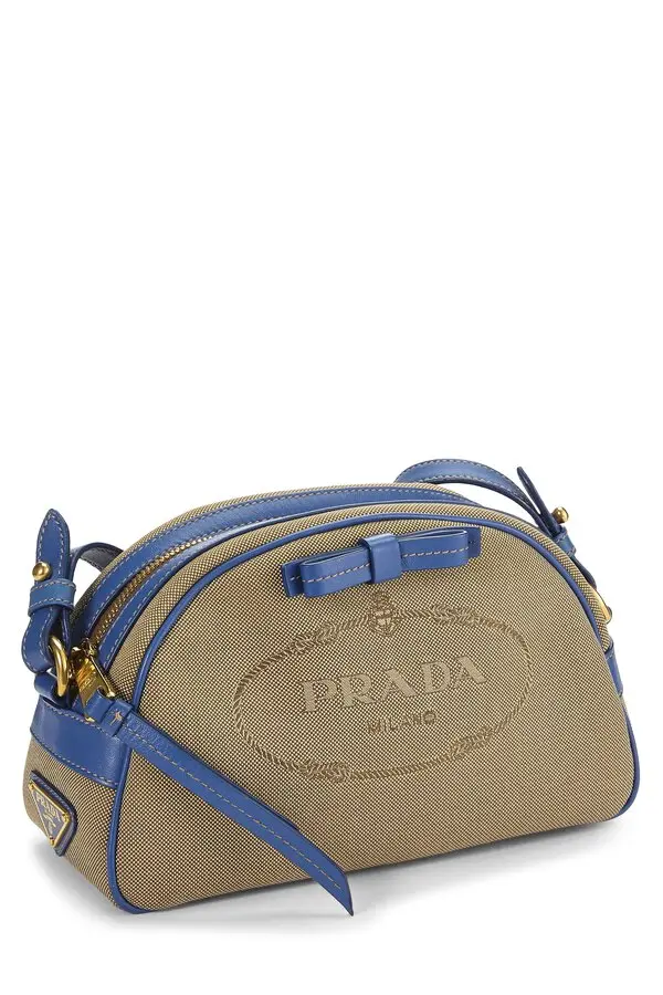 Prada Logo Jacquard Canvas Camera Bag