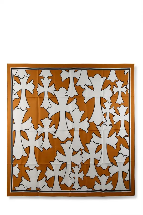 Chrome Hearts Multicolor Cemetery Cross Silk Scarf - Multi