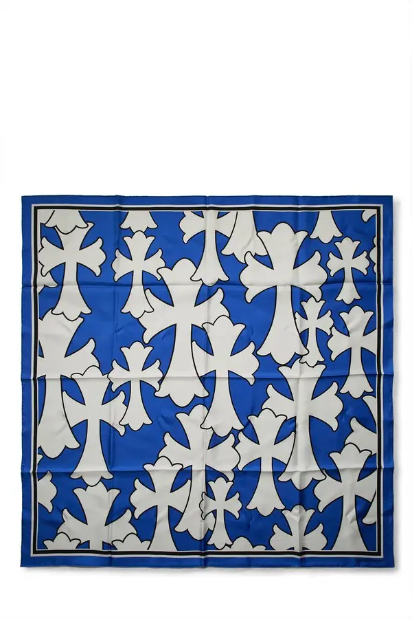 Chrome Hearts Multicolor Cemetery Cross Silk Scarf - Multi