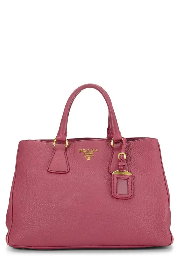 Prada Vitello Daino Convertible Handle Bag - Pink