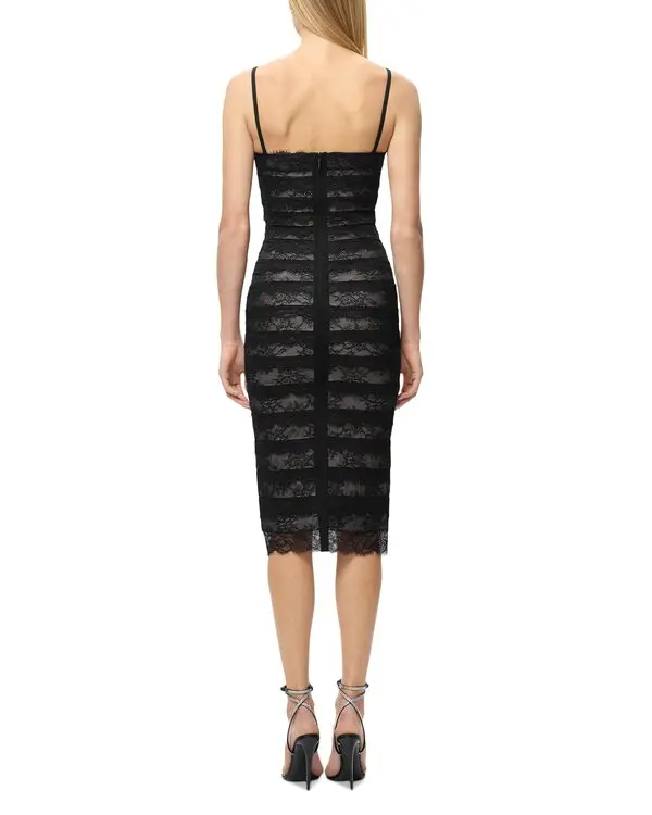 Herve Leger Dara Lace Overlay Body-contouring Midi Dress