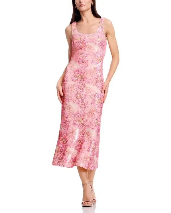 Dress The Population Sequin Printed Midi Dress