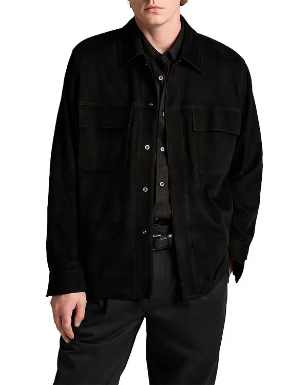 Vince Suede Shirt Jacket - Black