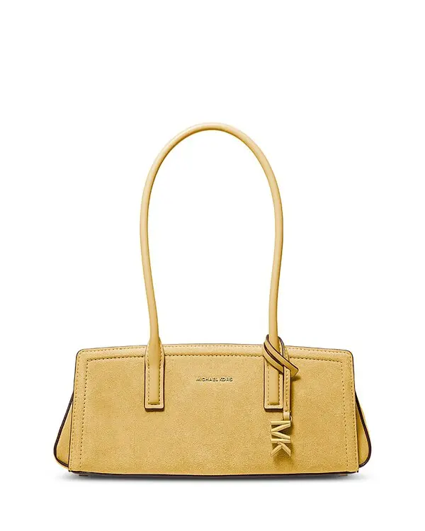 Michael Kors Laila Suede Shoulder Tote - Chartreuse