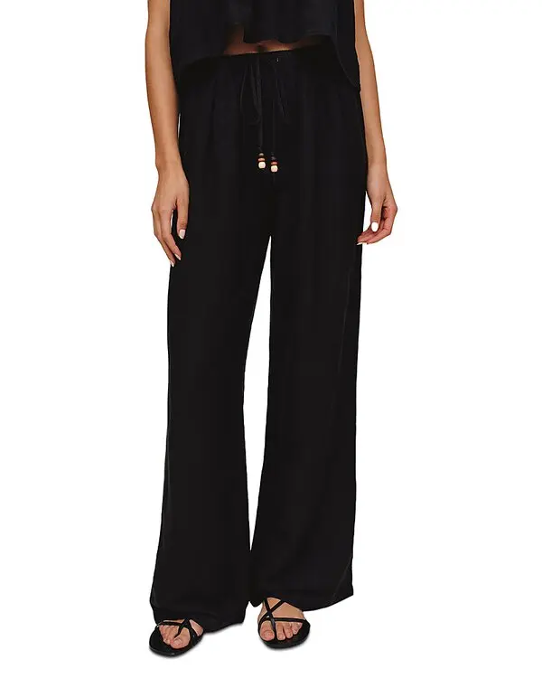 Bella Dahl Beaded Drawstring Beach Pants - Black