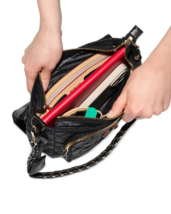 Mz Wallace Crosby Medium Lock Crossbody - Black