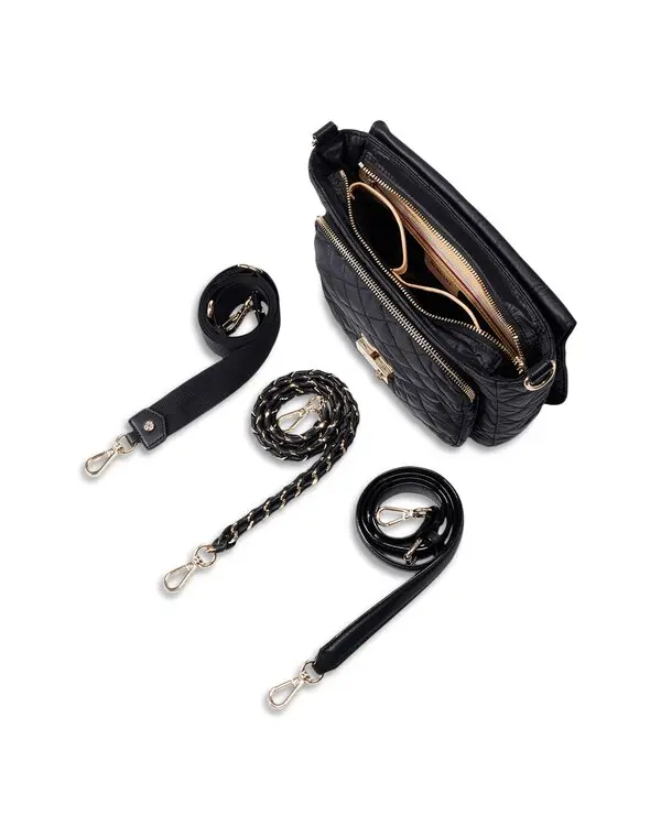 Mz Wallace Crosby Medium Lock Crossbody - Black
