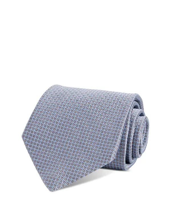 David Donahue Silk Classic Geometric Pattern Tie - Gray